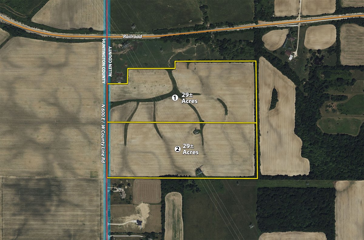 FARMLAND AUCTION - LAND AUCTION - 58+/- ACRES OFFERED IN 2 TRACTS IN ...